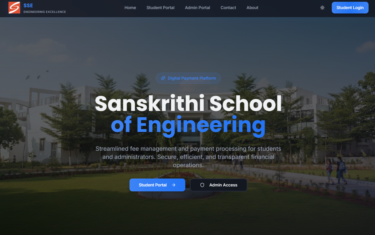 SSE PayFlow | Student Fee Payment Portal - Sanskrithi School of Engineering